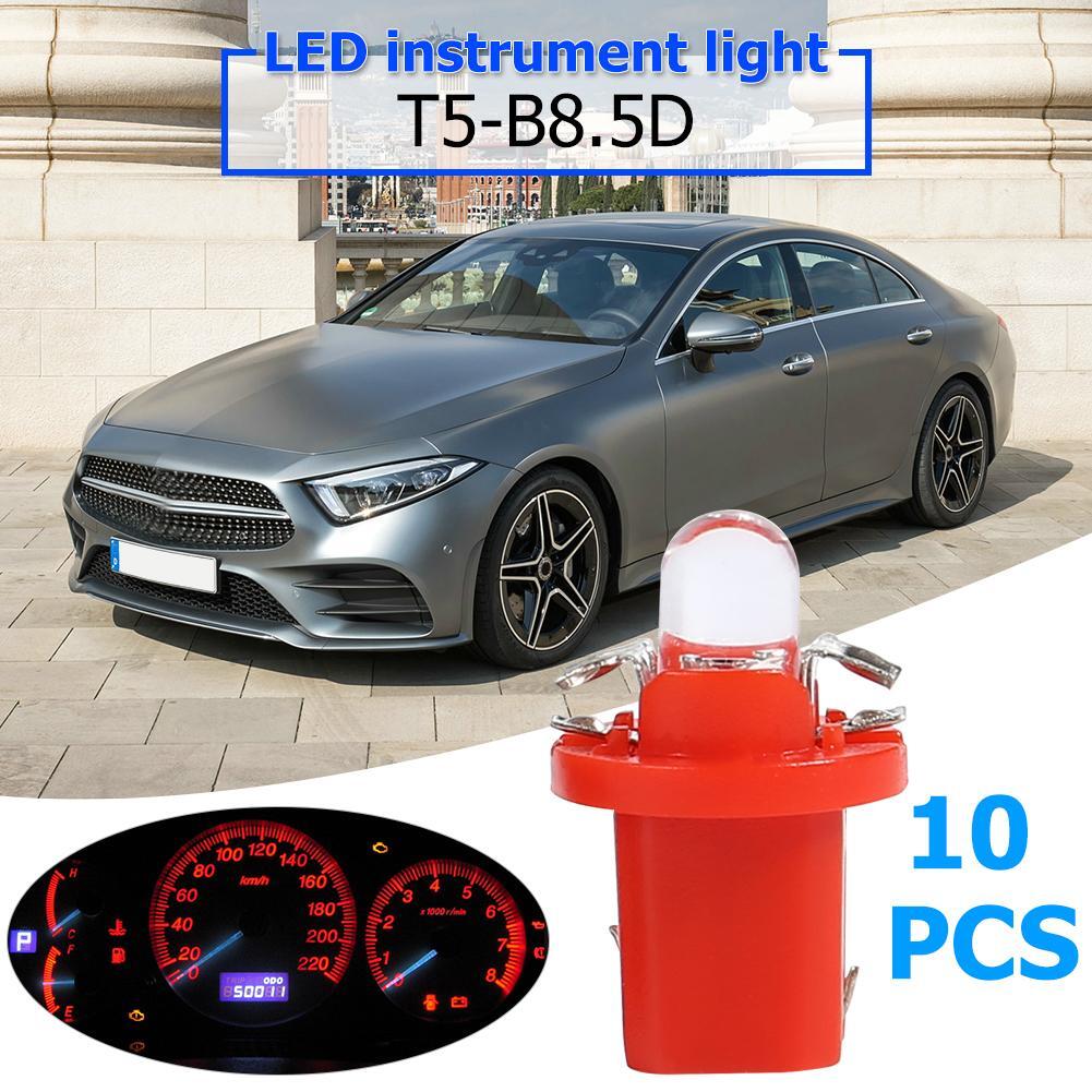 10pcs T5 B8.5D LED Car Light Auto Dashboard Instrument Light Bulbs (Red ...