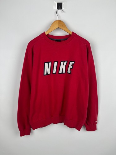 Nike Vintage 90s Spell Out Sweatshirt Size XL Red | eBay