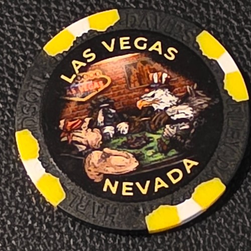 LAS VEGAS HD ~ NEVADA (Black/Yellow Wide Print) Harley Davidson Poker ...