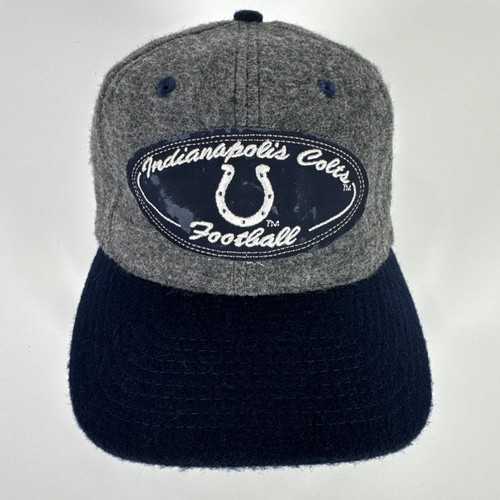 New Sports Specialties Indianapolis Colts Wool Script Snapback Hat 80s ...