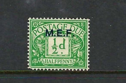 Middle East Forces M.E.F. 1942 ½d Green Postage Due. MH. Mint Hinged ...