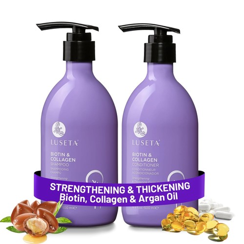 Luseta Biotin Shampoo and Conditioner for Hair - 16.9 Fl Oz (Pack of 2 ...
