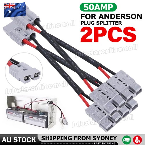 50 Amp Anderson Style Plug Double Connector Y Adapter 6mm Automotive ...