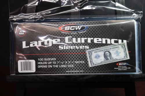 BCW Large Currency Sleeves Foreign Banknote Holder Sleeve 2 MIL ...