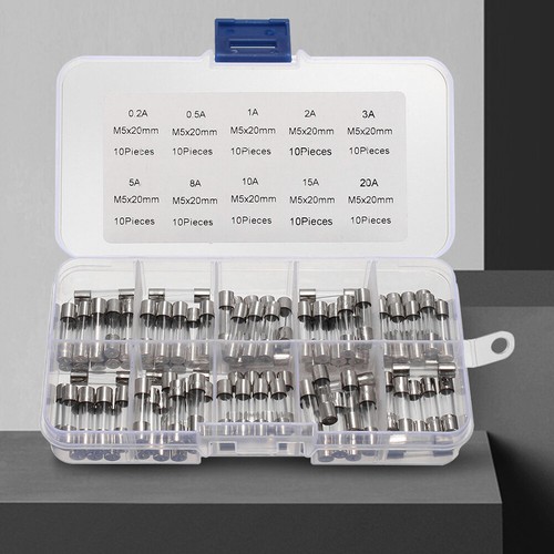 100Pcs Quick Blow Glass Tube Fuse 250V Convenient Packag in A Clear ...