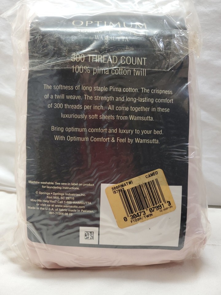 Wamsutta Optimum Comfort & Feel 300 TC Twin Deep Fitted Sheet Cameo ...