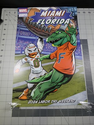 2024 Disney D23 ESPN Marvel SEC Football ABC Poster Miami vs Florida ...