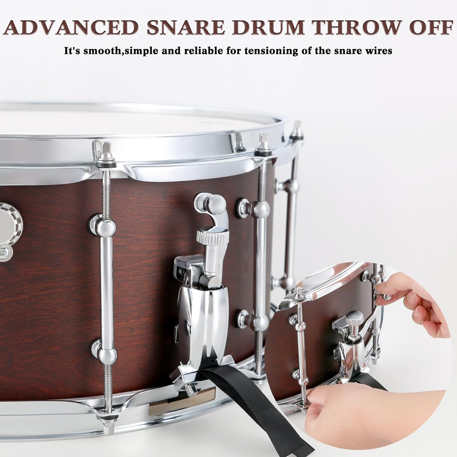 Snare Drum 14 X6.5 Inches Reddish Brown Texture Finish Professional ...