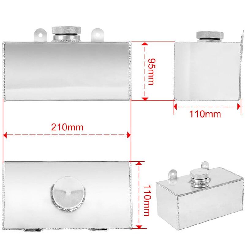 2L Aluminum Windshield Wiper Washer Fluid Bottle Overflow Reservoir ...