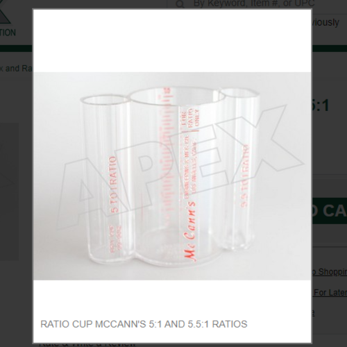 RATIO CUP MCCANN'S 5:1 AND 5.5:1 RATIOS # 99-9012 | eBay