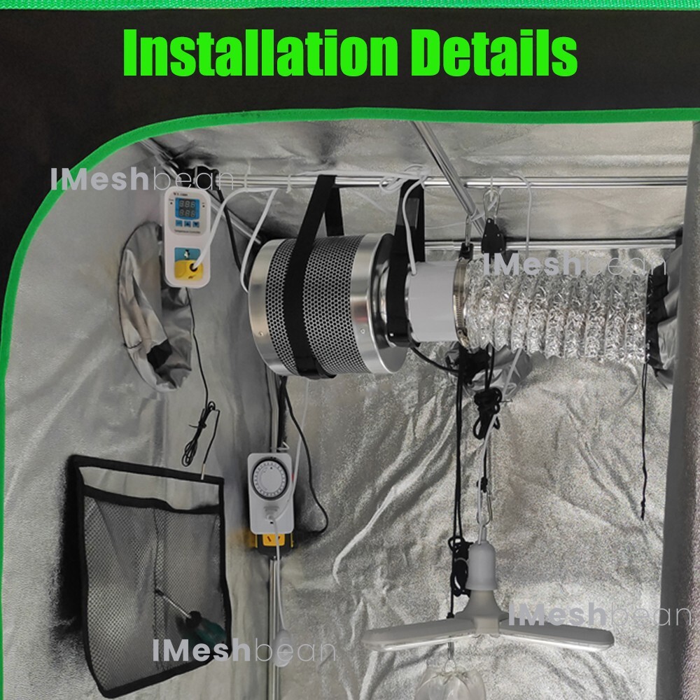 40"x40"x80" Complete Grow Tent Kit w/LED Full Spectrum Grow Light+Air ...