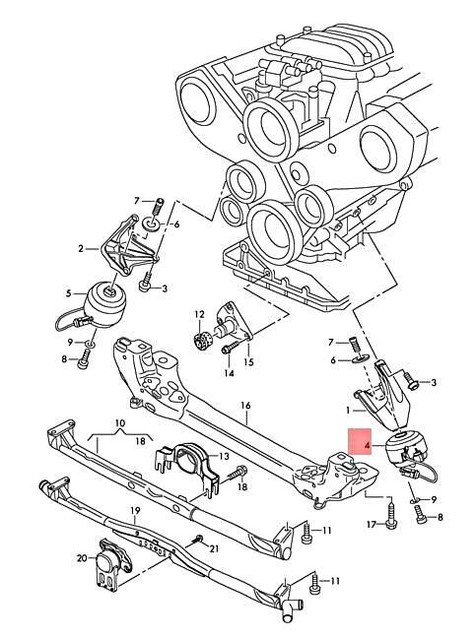 Audi Genuine Original Motor Mount Rear Left 4E0199381FK for sale online ...