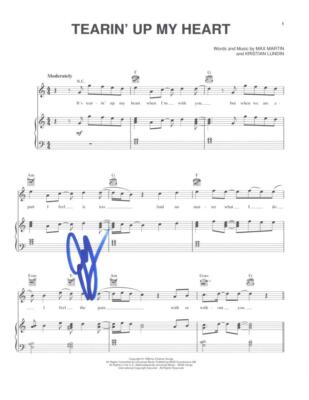 Joey Fatone NSYNC Signed Autograph Tearin Up My Heart Sheet Music ...