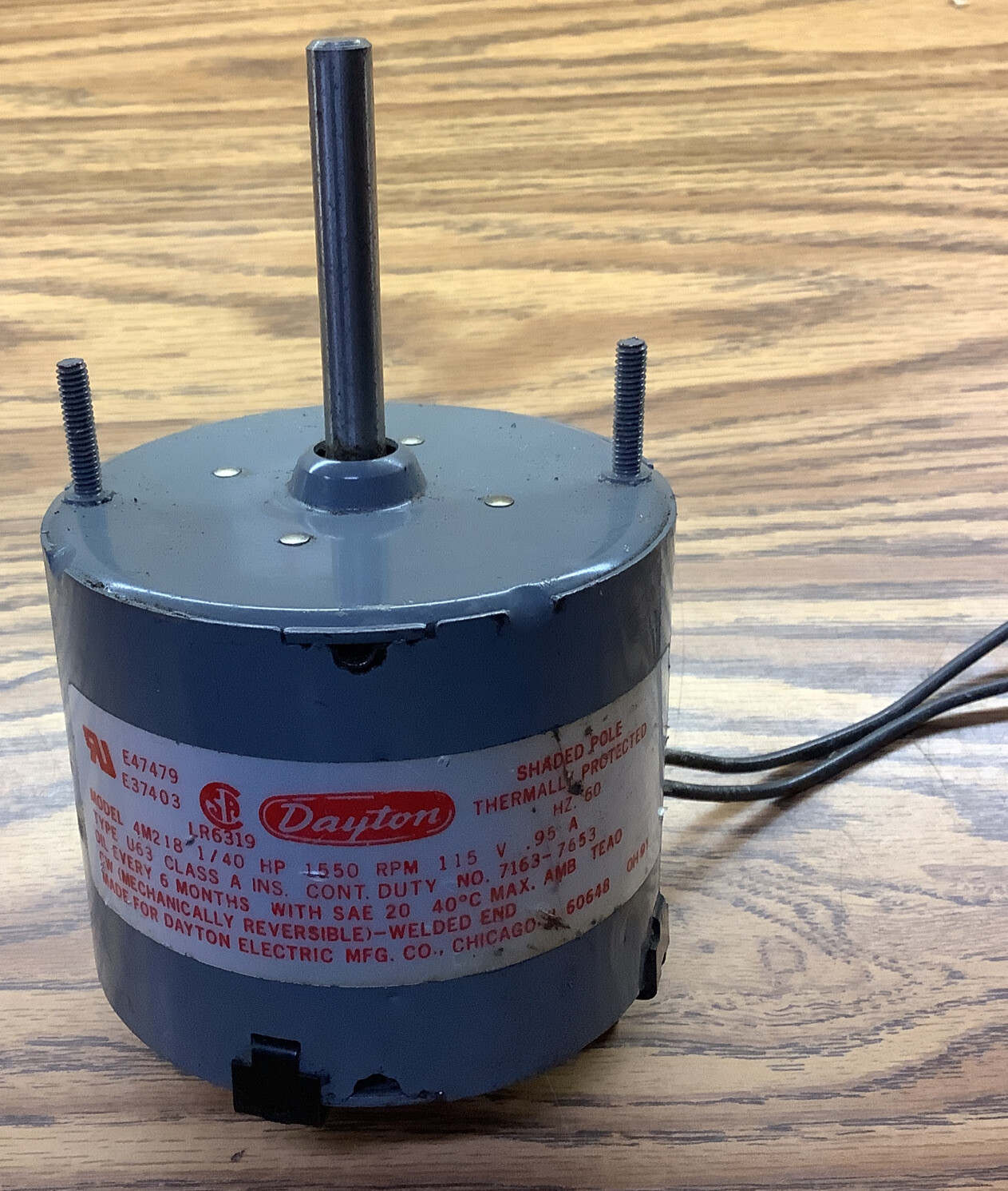 Used 4M218 Dayton Shaded Pole Motor E47479 1/20 HP 1550 RPM 115 V | eBay