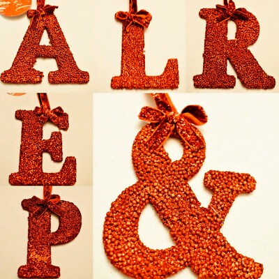 LUXURY RED GLITTER HANGING LETTER XMAS TREE DECORATION ALPHABET GIFT ...