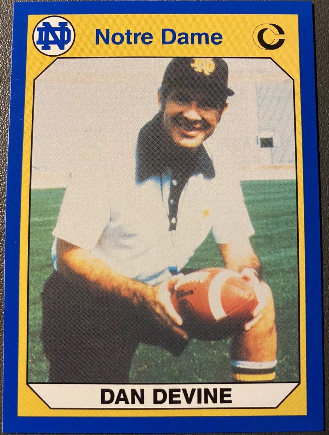 1990 Collegiate Collection University of Notre Dame - #28 Dan Devine, Dan Devine (RC) for sale ...