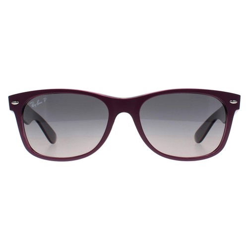 Lunettes Ray-Ban New Wayfarer 2132 6606M3 Violet Gris Polarisées ...