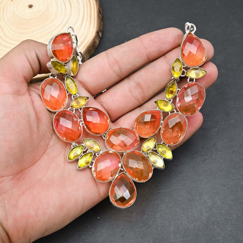 Bi-Color Tourmaline Citrine Gemstone 925 Sterling Silver Jewelry ...