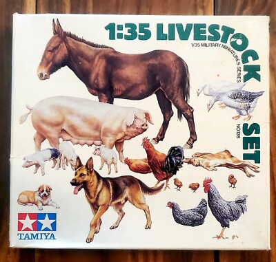 1/35 Tamiya 35128 MM128 Livestock Set Animal Farm Vintage Model 1984 | eBay