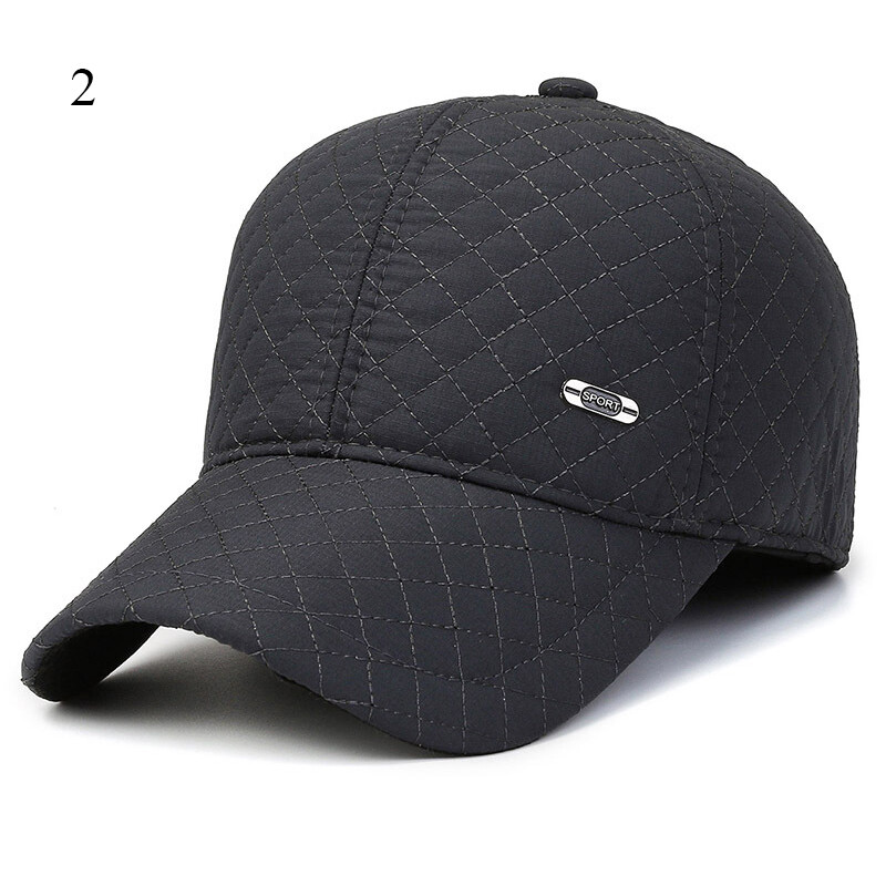 Men's Winter Baseball Cap With Ear Flaps Warm Cotton Snapback Cap Hat ...