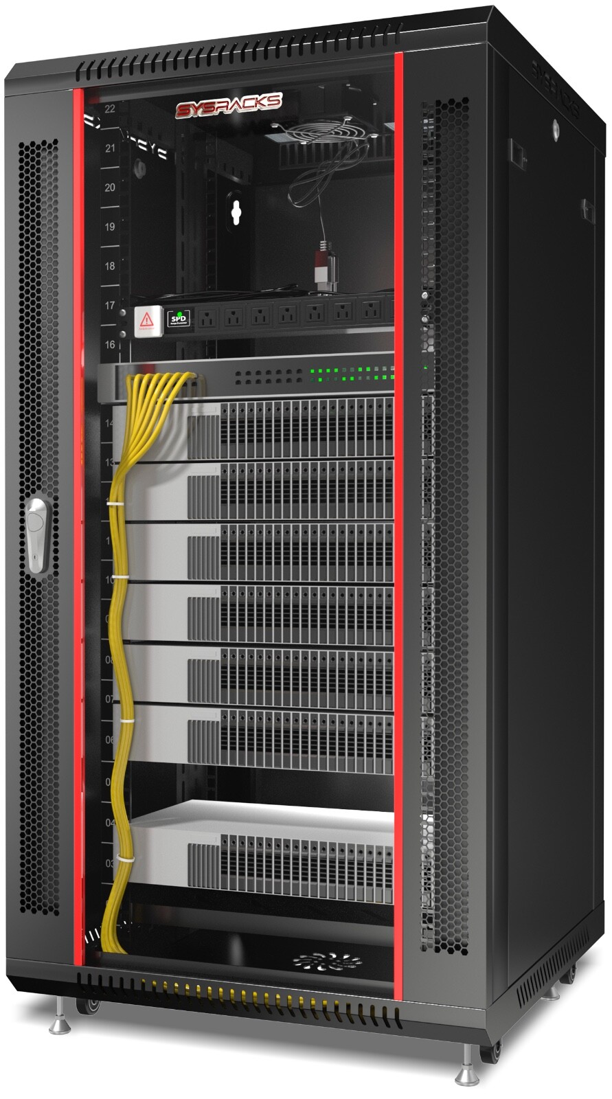 Server Rack 22U Enclosed 24-Inch Deep Cabinet Locking Networking Data ...