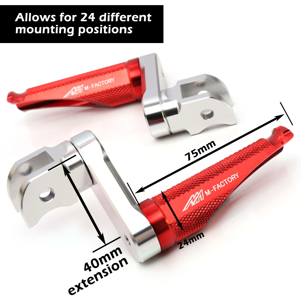 MFP 1.5 inch Lowering Red Front Foot Pegs Fit ZX-6R 6RR Ninja 03-09 10 ...