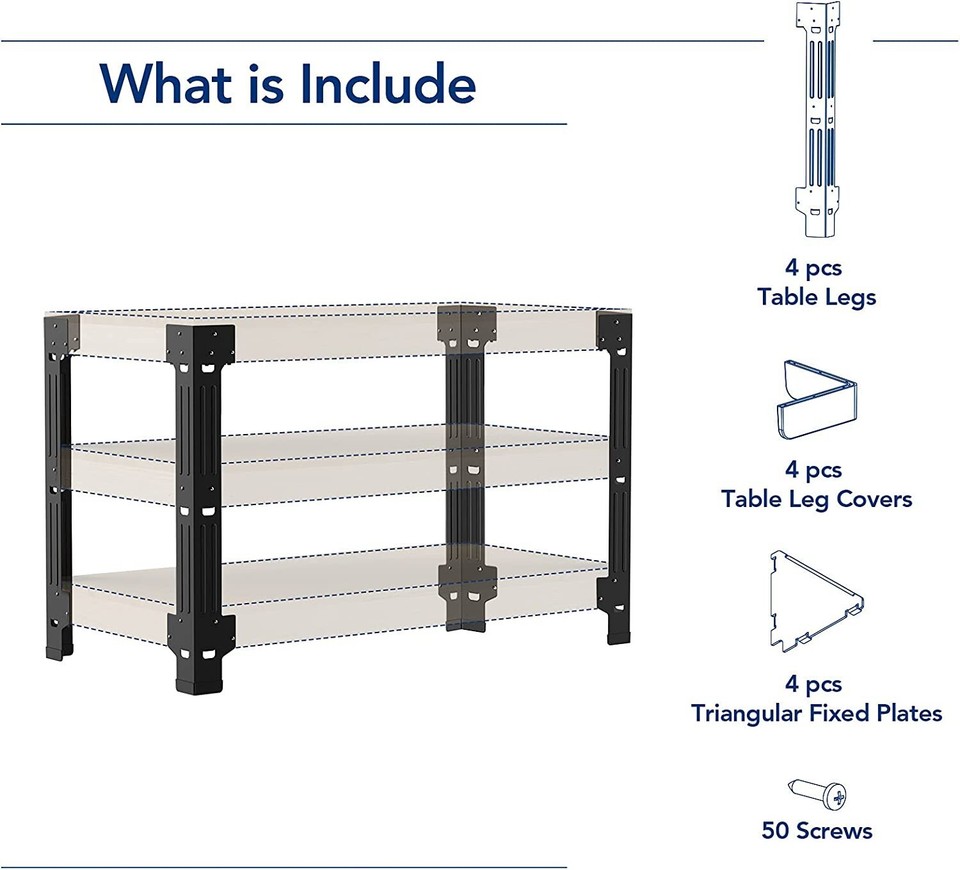 Steel Workbench Leg Kit for Garage Storage Shelving Frame Table Custom ...