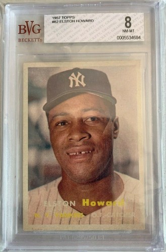 ELSTON HOWARD 1957 Topps #82 Graded BVG 8 NEW YORK YANKEES NOTE: Case ...