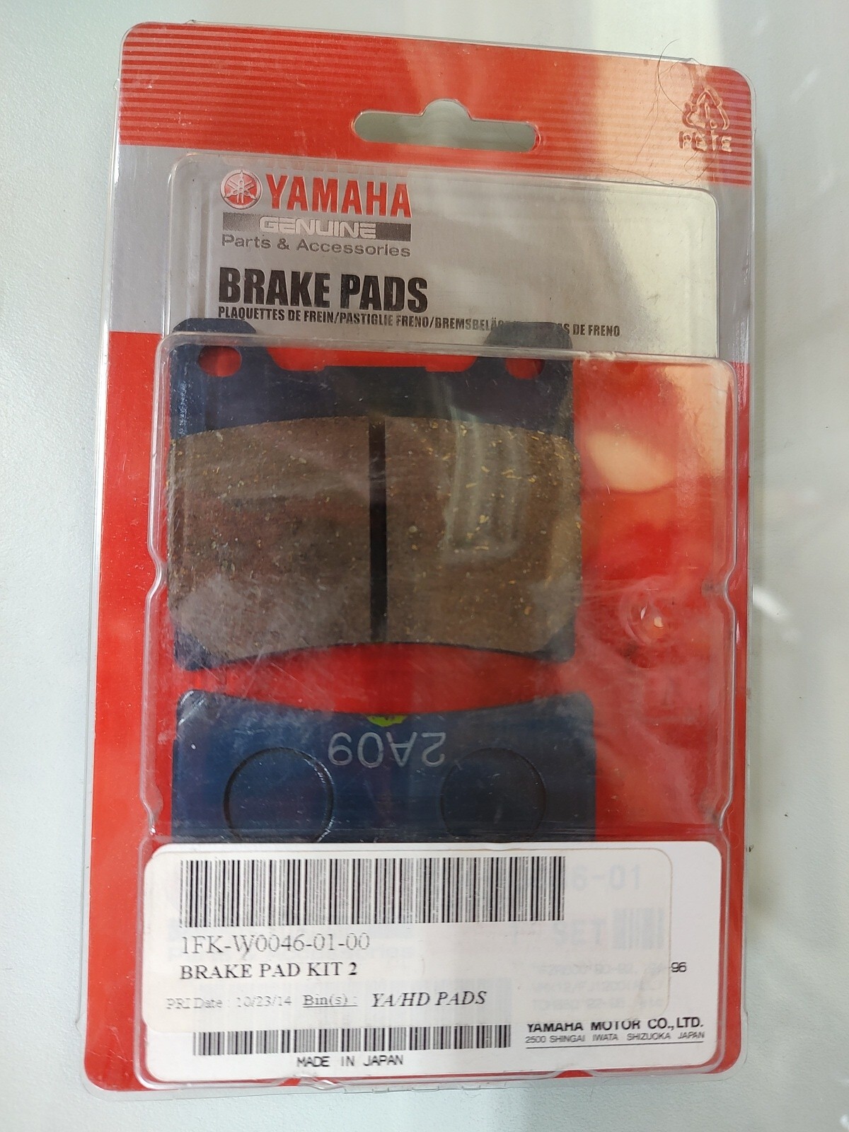 Yamaha+OEM+1fk-w0046-01-00+Brake+Pad+Kit+2+1FKW00460100 for sale online ...