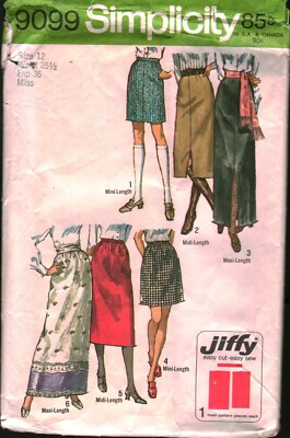 9099 Vintage Simplicity SEWING Pattern Misses Jiffy Skirt Three Lengths ...