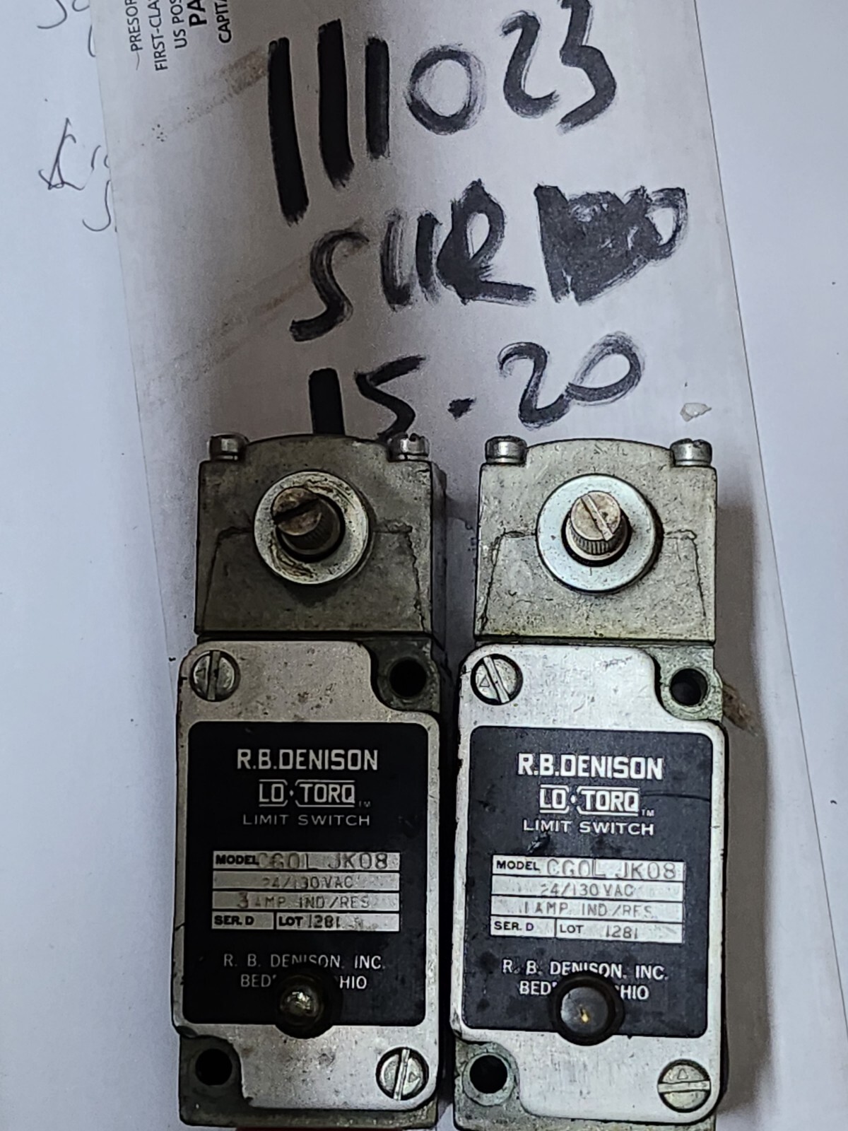 NEW R.B DENISON CG0L-JK08 LO-TORQ LIMIT SWITC 24/130VAC 1A CGOL JK08 No ...