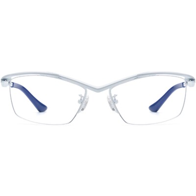 Rectangle Glasses for Men Women Half Rim Titanium Eyeglass Frame ...