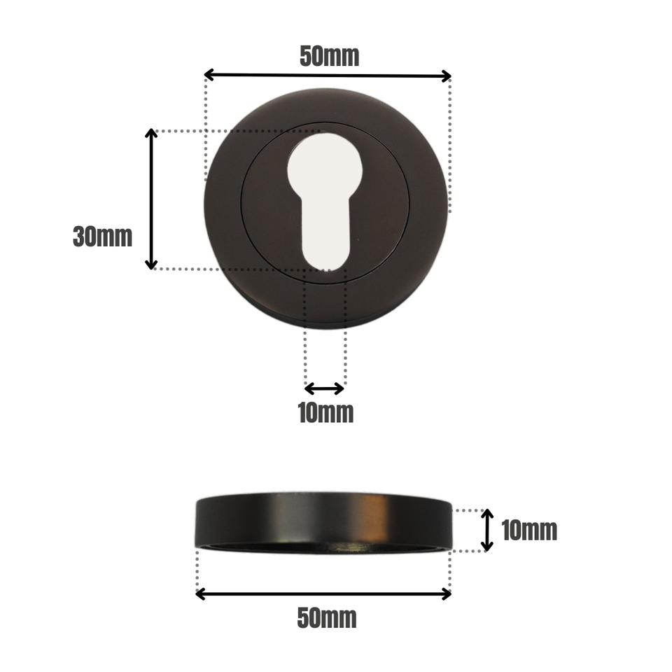 EURO Keyhole Cover MATT BLACK Escutcheon Key Covered Plate Door Lock ...