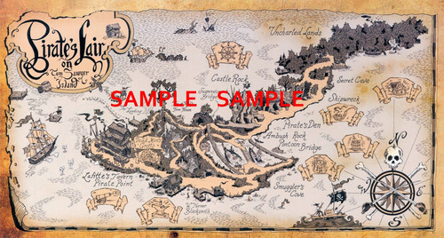 Disney Pirate's Lair Map on Sawyer's Island 11" x 17" Collector's ...