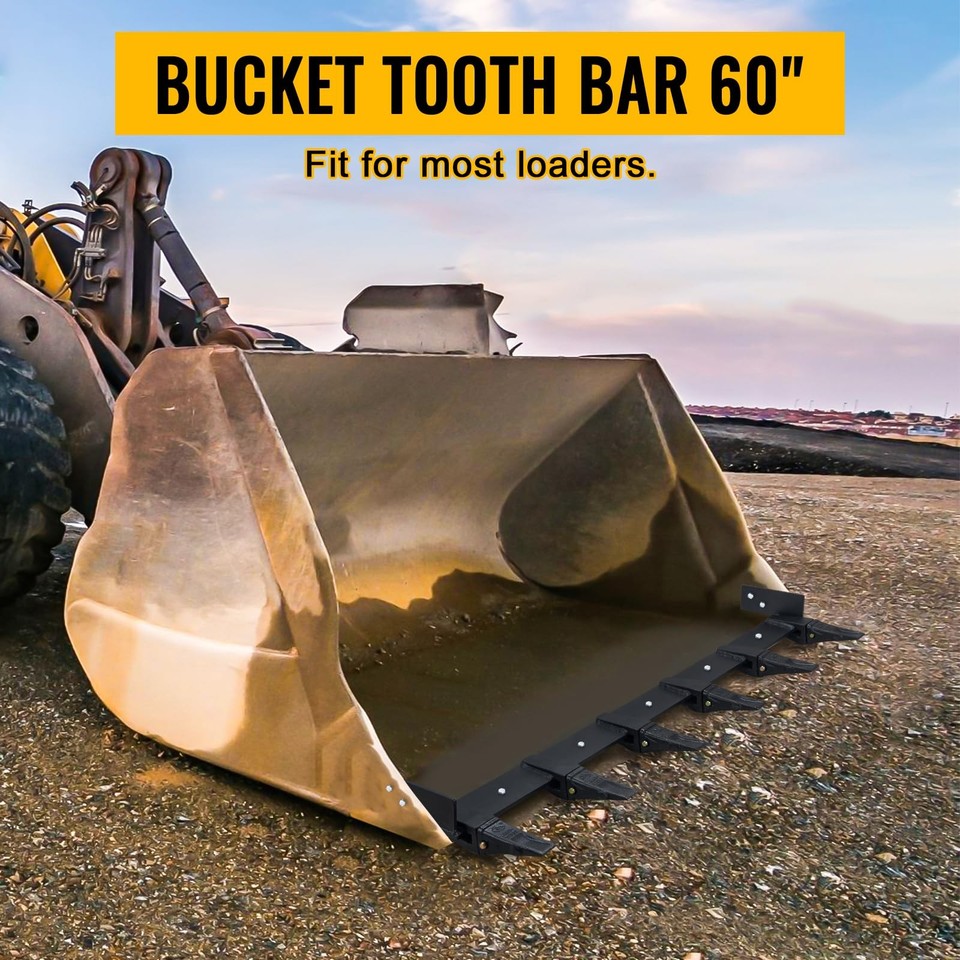 60" Piranha Tooth Bar, Tractor Bucket Teeth Bar for Bucket 23TF Bolt on ...