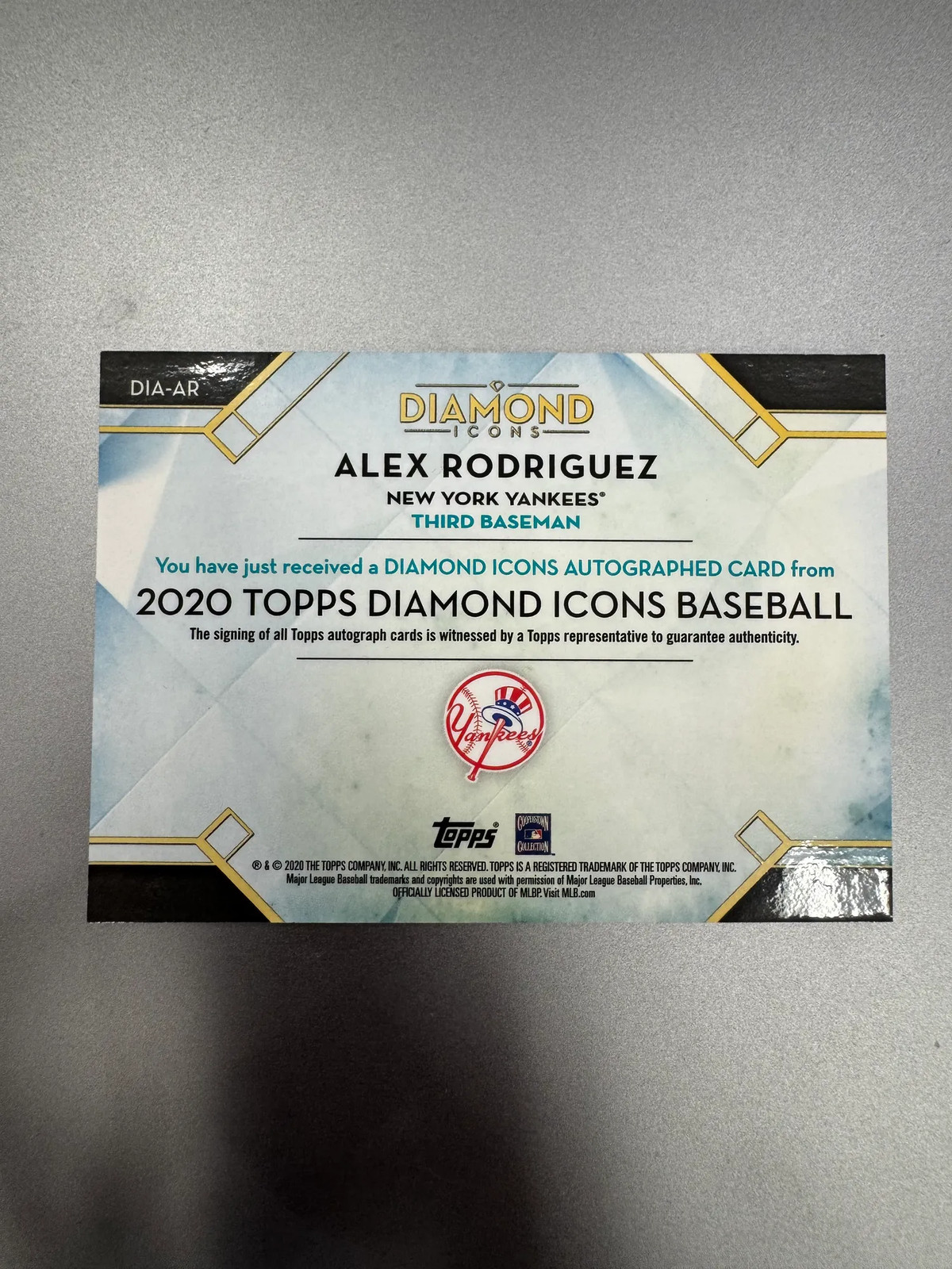 2020 Topps Diamond Icons Alex Rodriguez Auto /10 | eBay