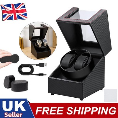 Automatic Double Watch Winder Display Box Rotator Watches Display Case ...
