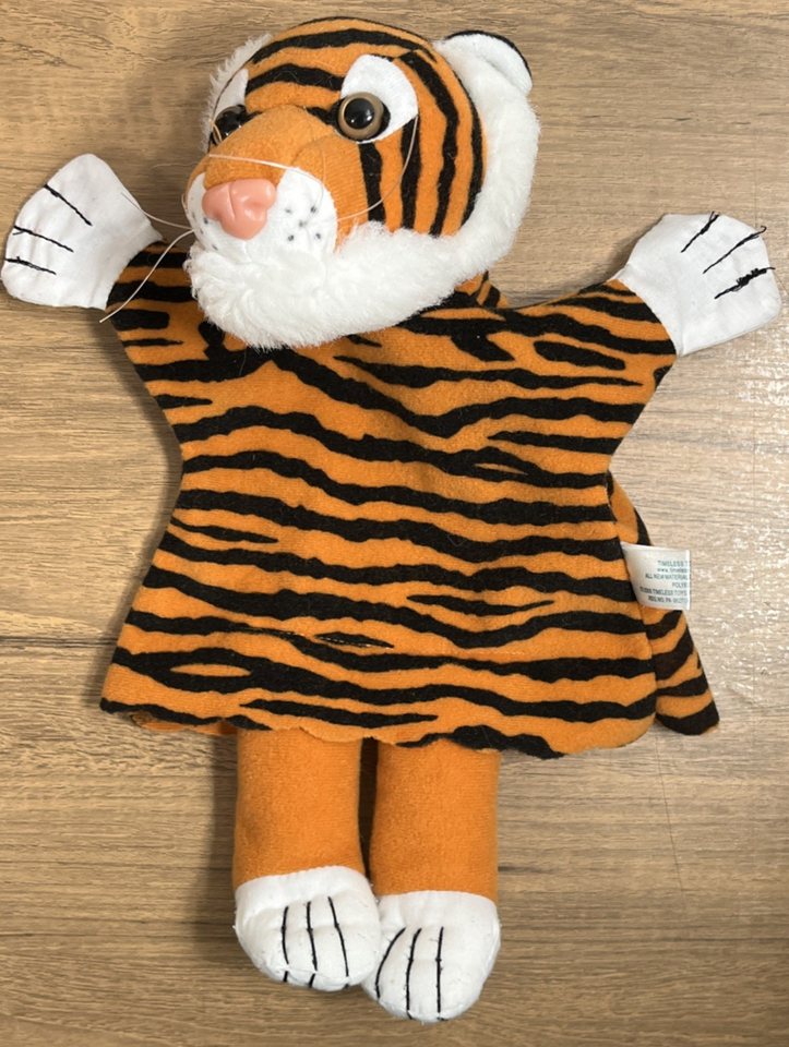 Vtg Tiger 10” Hand Puppet Soft Pretend Play Plush Timeless Toys | eBay