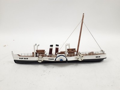 Handcrafted Wooden Paddle Steamer Ship Model Nautical Decor - 45cm ...