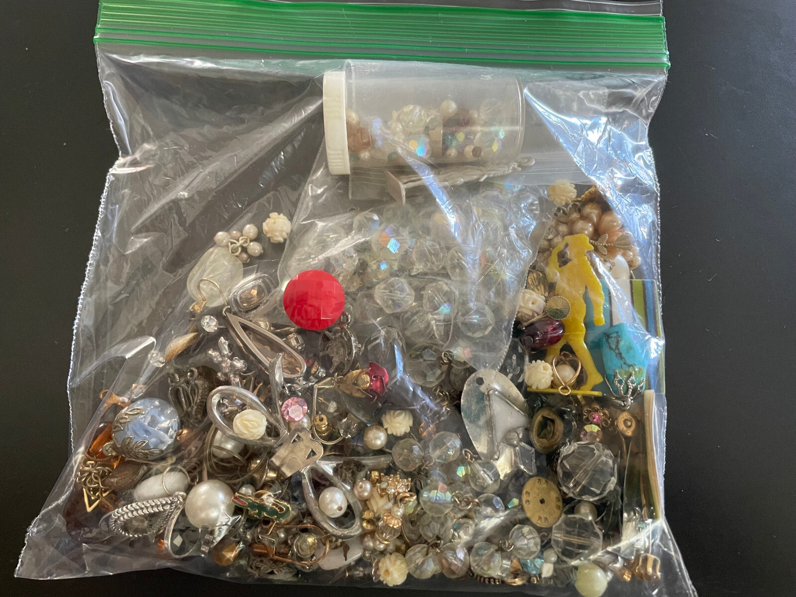 Untested Jewelry Lot Antique Mid Century Wearable, Parts Pieces Settle ...