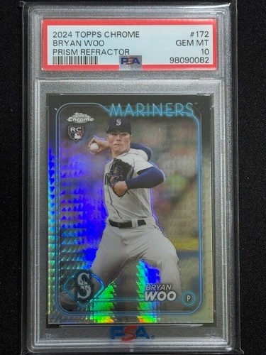 2024 Topps Chrome - Prism Refractor #172 Bryan Woo (RC) PSA 10 MARINERS ...