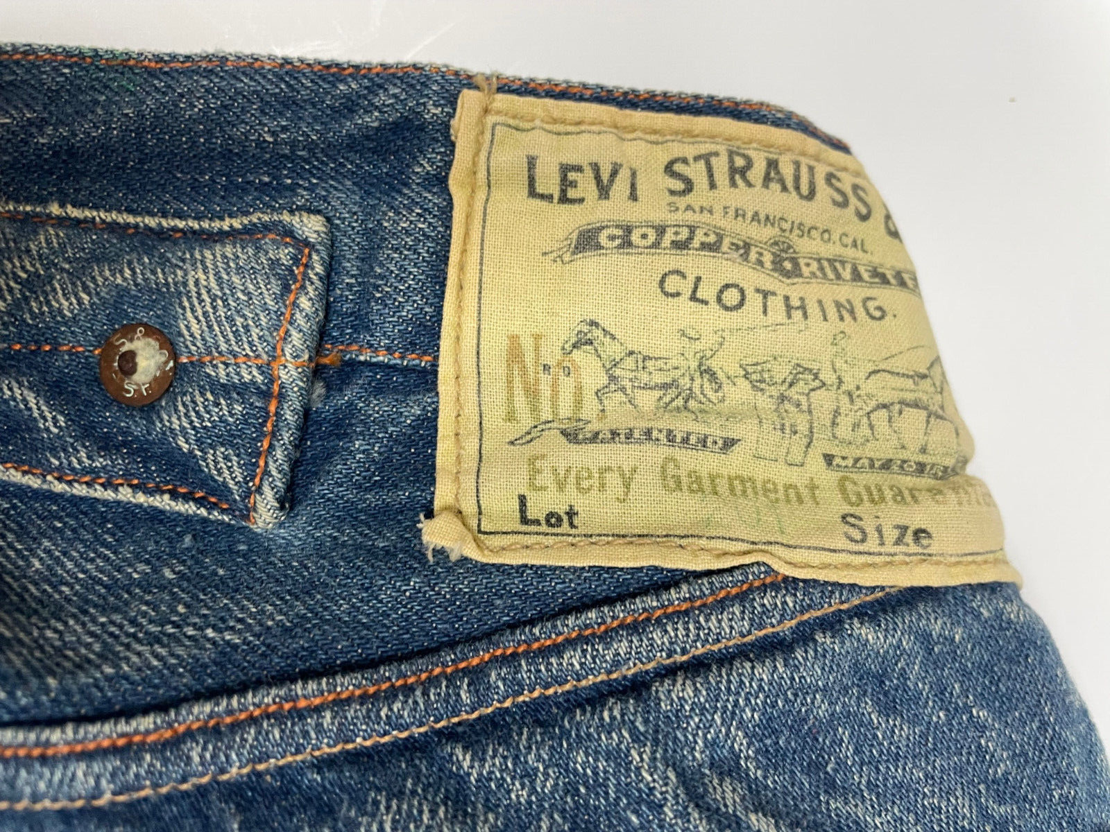 Levis Vintage Clothing LVC Vault Piece 1915 201 Jeans Levi's USA #47 ...