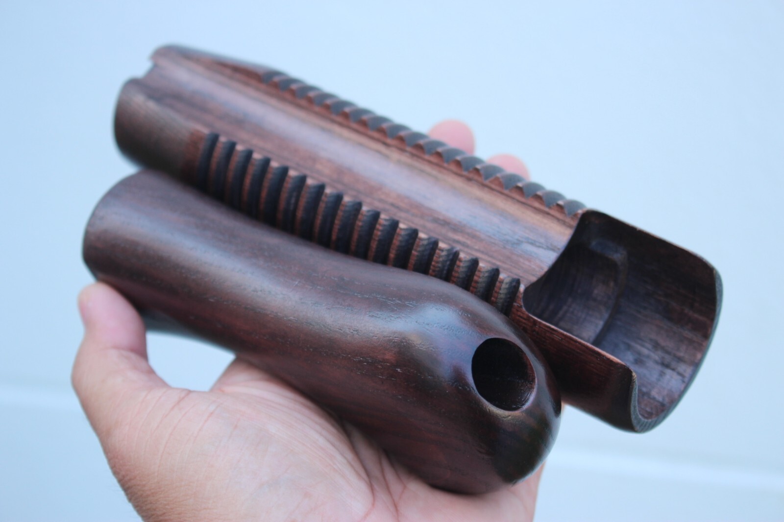 CUSTOM MOSSBERG SHOCKWAVE 590, 20 GA FOREND & STOCK WOOD FURNITURE LOOK ...