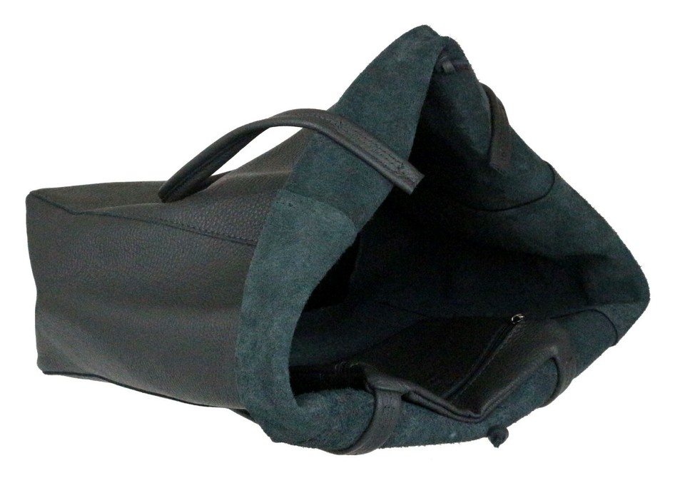 Real Italian Genuine Leather Handbag Open Top Shopper Bag Tote Handbag ...