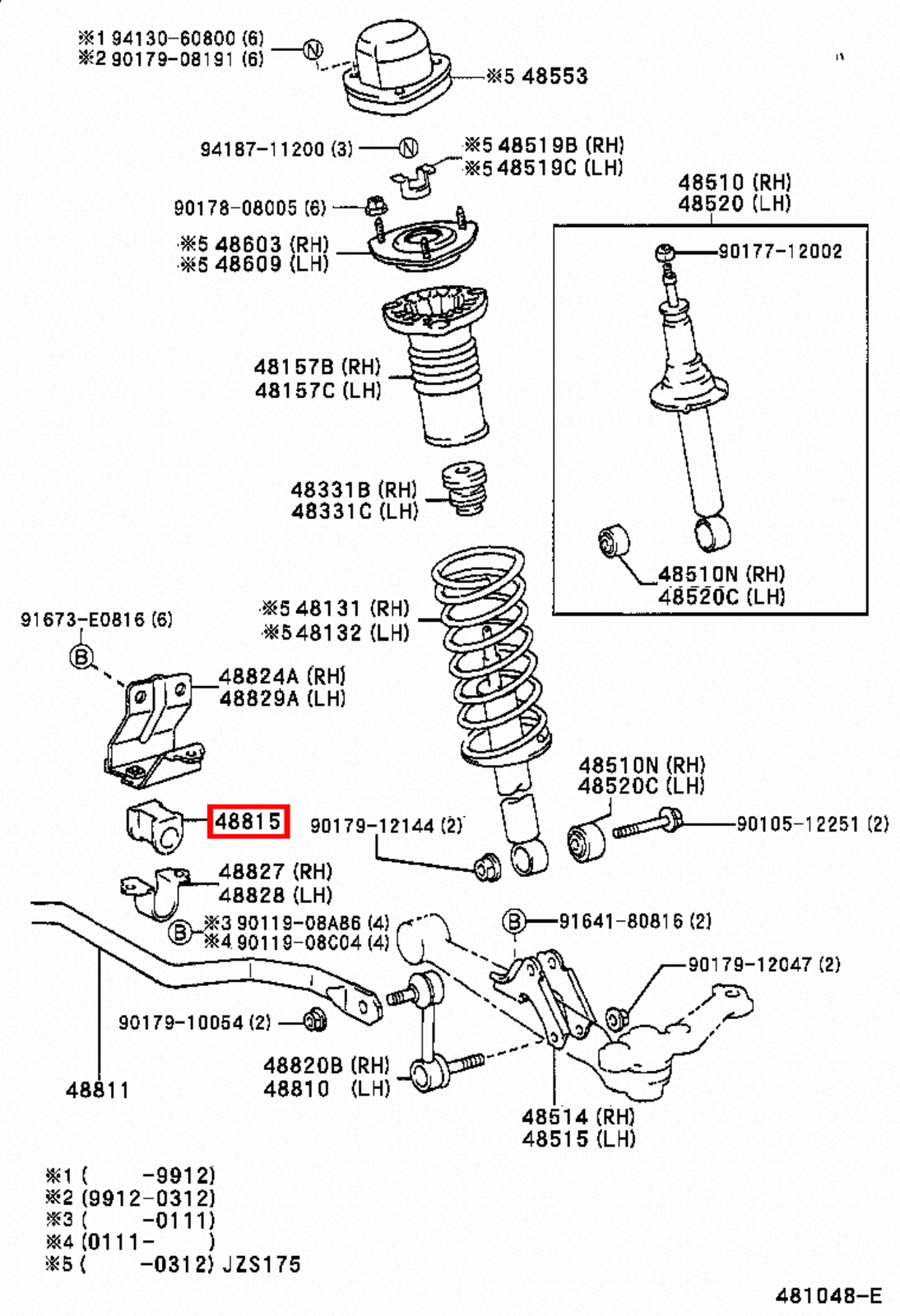 Genuine Toyota Crown JZS171 JZS155 JZS151 Front Suspension Stabilizer D ...