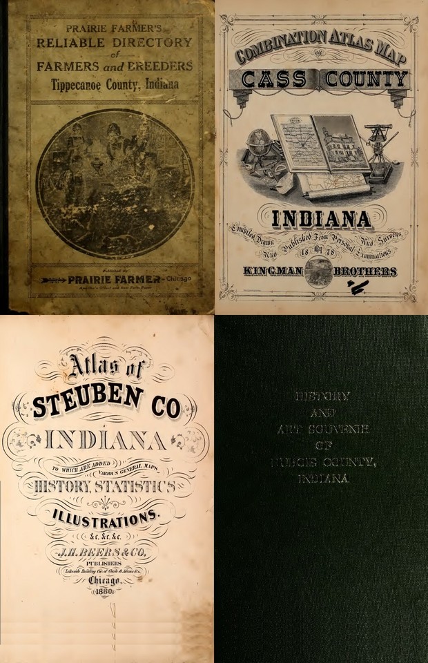 105 Old Rare Books on Indiana History Genealogy Ancestry Family Records ...