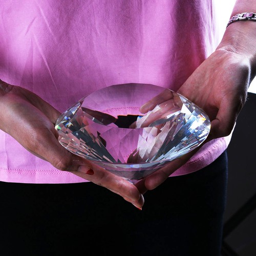 150MM 5.9" W Crystal Diamond Paperweight Venue Decorations Gift Packing ...