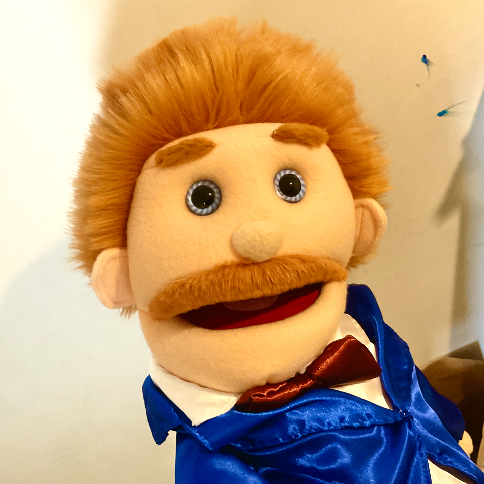 SML Goodman with blue tuxedo – 28 in. puppet handmade SunnyToys replica ...