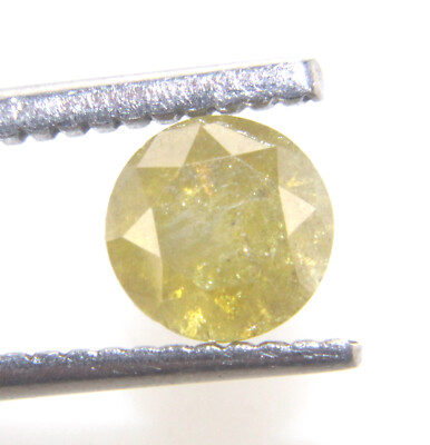 0.87Cts Natural Real Yellow Color Round Solitaire Diamond 5.63-5.67x4 ...