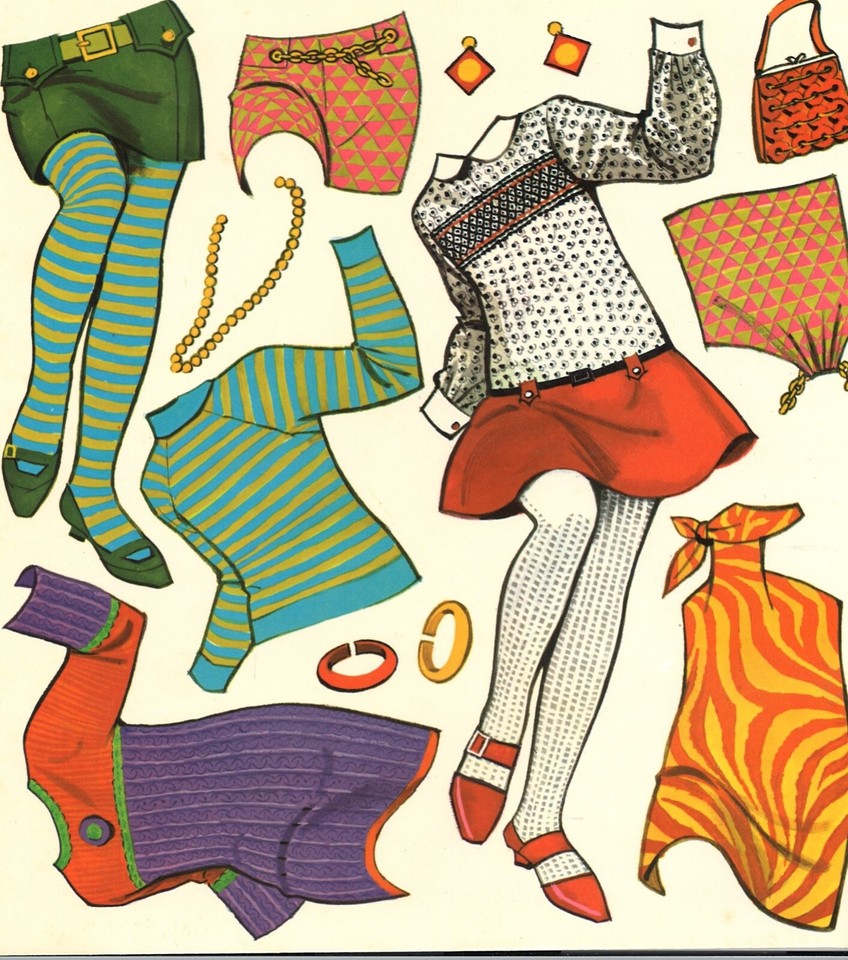 VNTG 1960s MODS PAPER DOLL LASER REPRODUCTON~Org Sz UNCUT NO1 TOP SLR ...